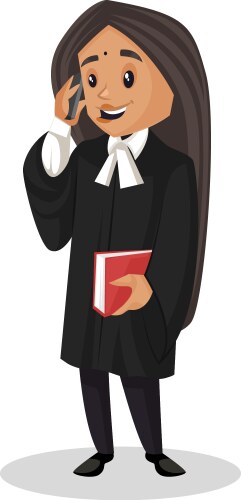 Cute judge girl cartoon character standing Vector Image