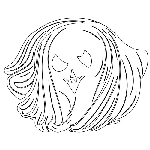 Ghost halloween scary outline sketch Royalty Free Vector