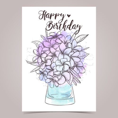 Sketch - card with flowers Royalty Free Vector Image