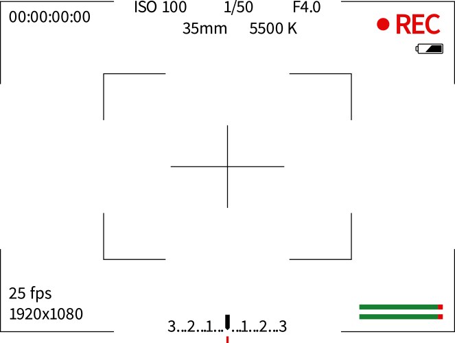 Camera view and focusing screen Royalty Free Vector Image