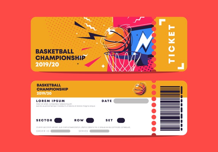 Basketball Ticket Template Vector Images (over 940)