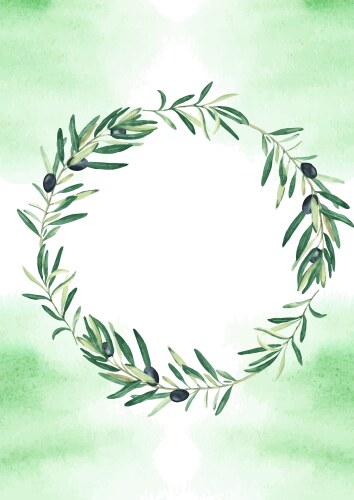 Floral background card template with black olive Vector Image