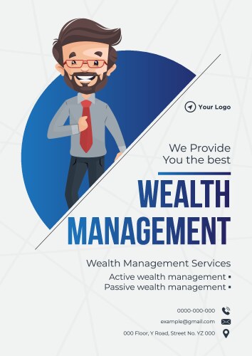 Flyer design of wealth management Royalty Free Vector Image