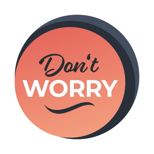 Slogan dont worry be happy funny cartoon drawing Vector Image