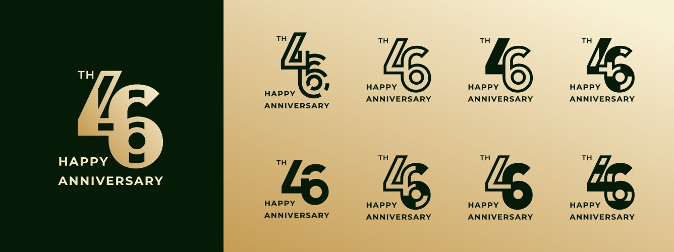Logo 96th years happy anniversary gold creative Vector Image