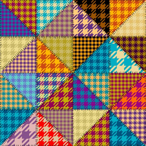 Geometric patchwork pattern of a squares Vector Image