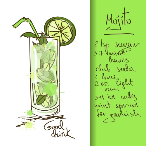 Mojito cocktail realistic Royalty Free Vector Image