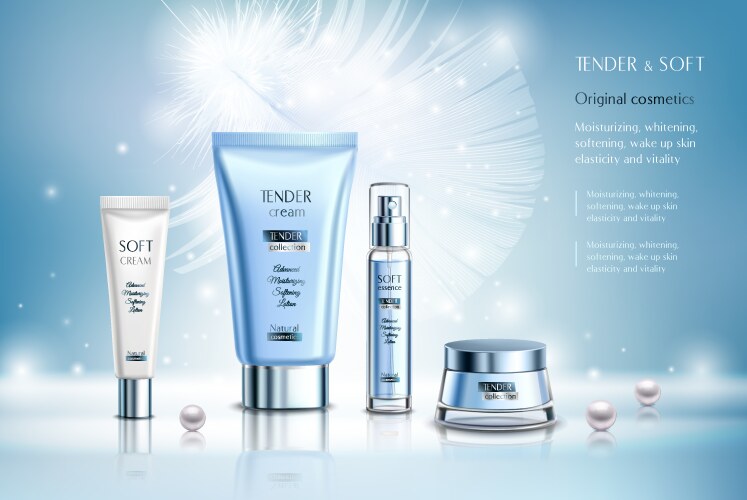 Luxury cosmetics realistic advertisement poster Vector Image