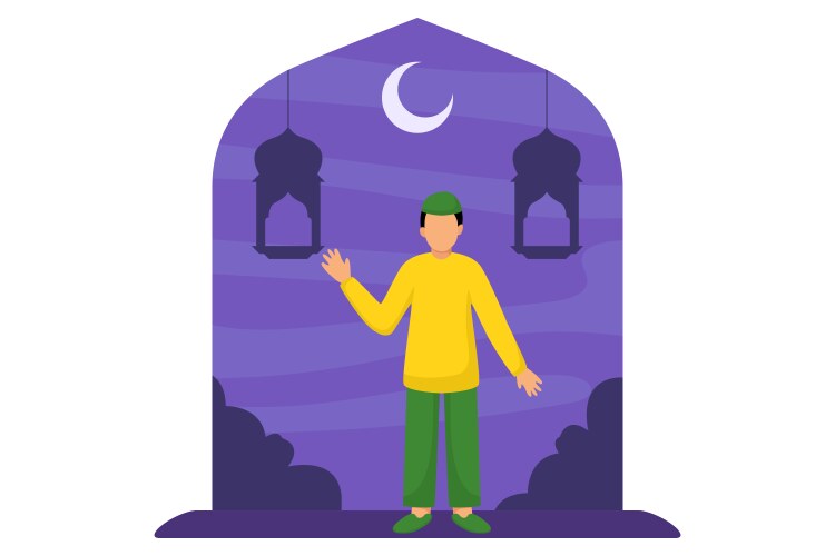 Ramadan flat design Royalty Free Vector Image - VectorStock