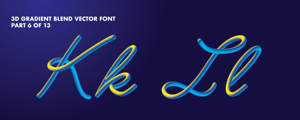 3d blend font Royalty Free Vector Image - VectorStock