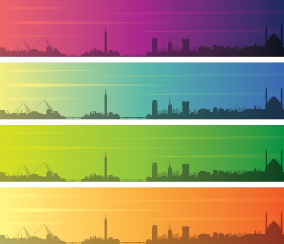 Cairo dark line simple minimalist skyline Vector Image