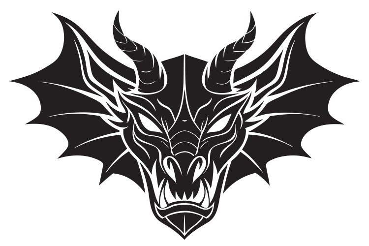 Dragon face silhouette Royalty Free Vector Image