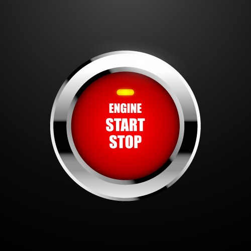 Engine start stop button car dashboard element Vector Image
