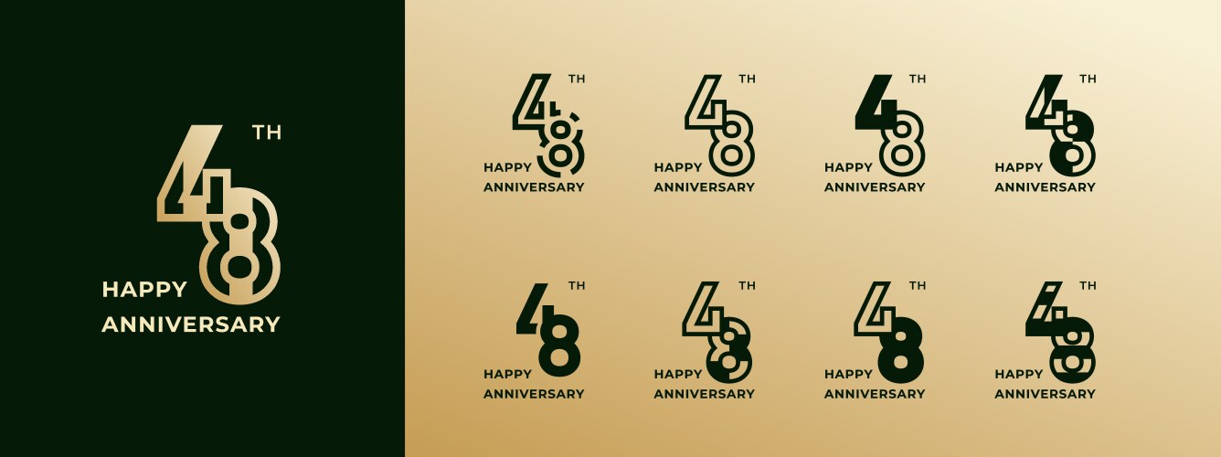 Logo 48th 48 years happy anniversary creative Vector Image
