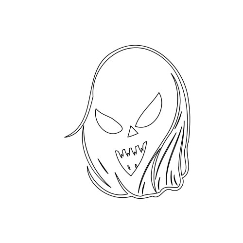 Ghost halloween scary outline sketch Royalty Free Vector