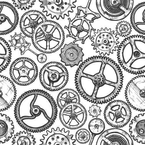 Seamless gear wheels pattern Royalty Free Vector Image