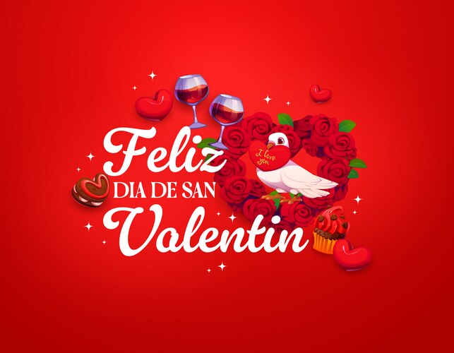 Spanish Valentine's Day Greeting – Royalty-Free Vector | VectorStock