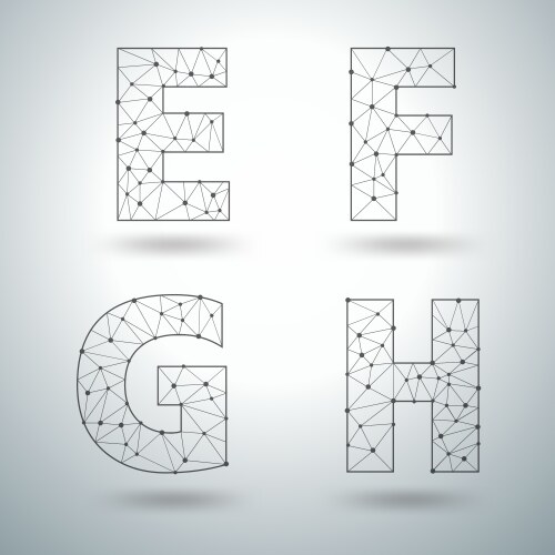 Random dot numbers alphabet letters Royalty Free Vector