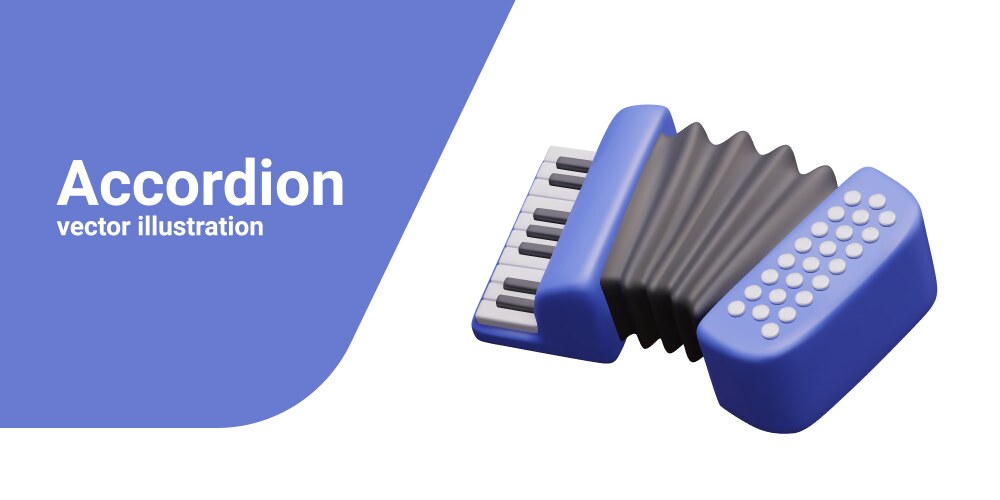Realistic accordion in stretched position front Vector Image