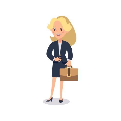 Businesswoman character animate young Royalty Free Vector