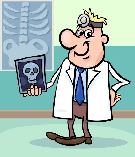 Concerned doctor cartoon Royalty Free Vector Image