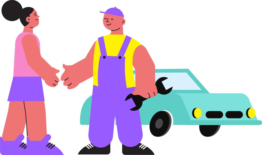 Mechanic flat Royalty Free Vector Image - VectorStock