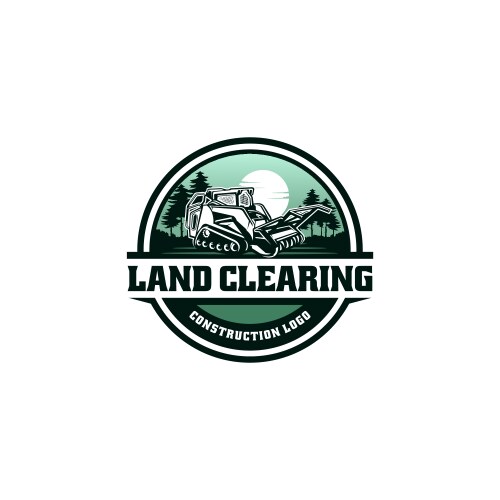 Forestry mulching machine isolated logo Royalty Free Vector