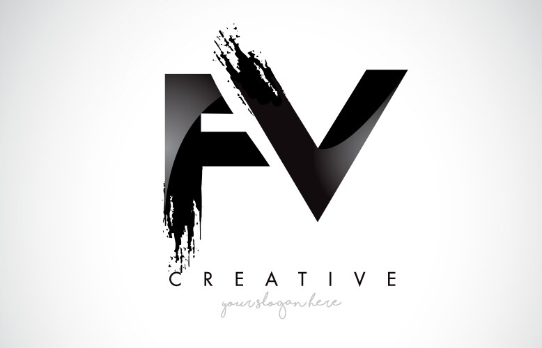 Sv letter design with brush stroke and modern 3d Vector Image