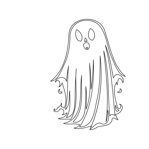 Ghost halloween scary outline sketch Royalty Free Vector