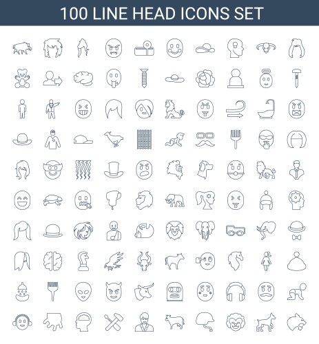 100 head icons Royalty Free Vector Image - VectorStock