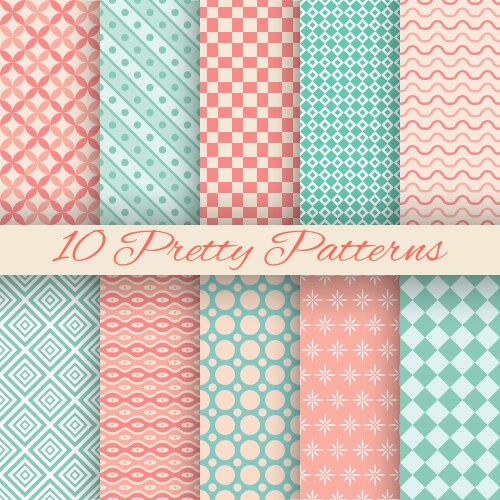 Pretty pastel seamless patterns tiling with swatch