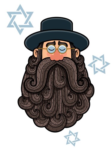 Jewish orthodox rabbi avatar icon Royalty Free Vector Image
