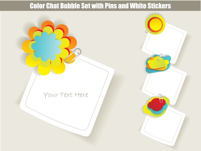 Colorful chat stickers Royalty Free Vector Image