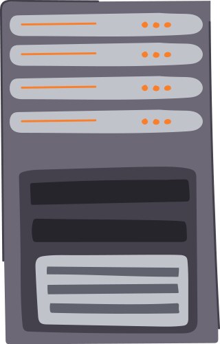 Server rack set cartoon Royalty Free Vector Image