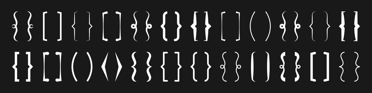 Text brackets collection black quotation box Vector Image