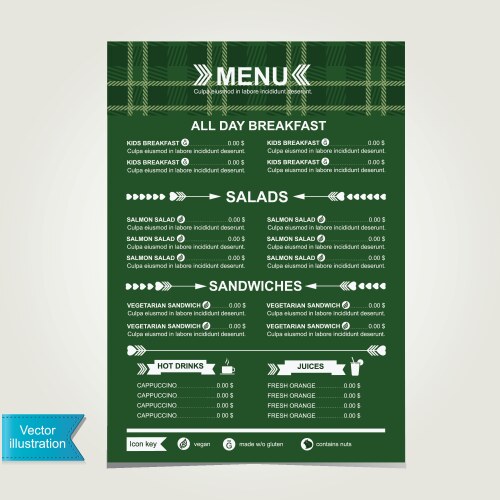 Old style vintage menu of the day background Vector Image