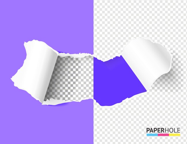 Ragged hole torn in ripped paper Royalty Free Vector Image