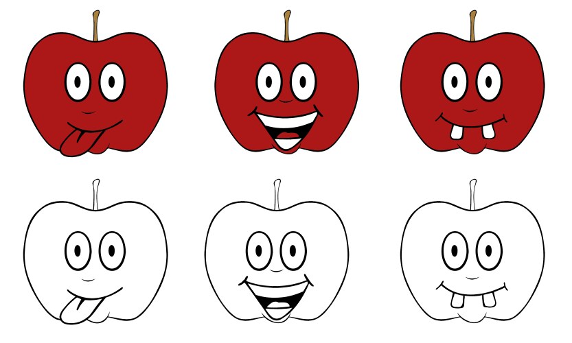 Colorful fruit bowls happy faces bowl has Vector Image
