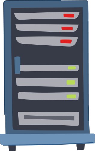 Server rack set cartoon Royalty Free Vector Image