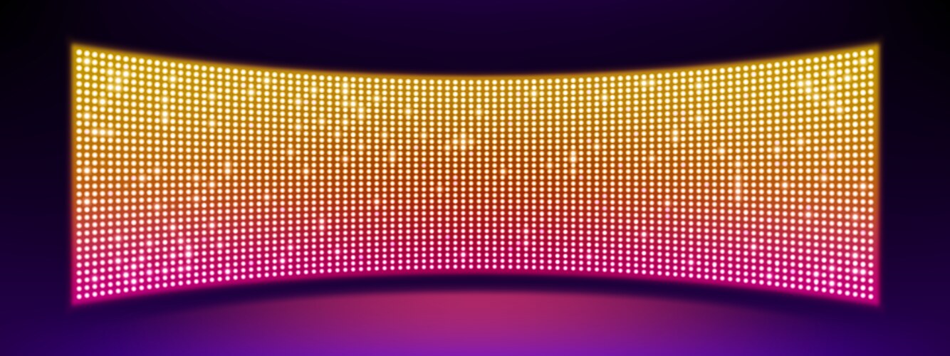 Realistic concave led screen on wall or stage Vector Image