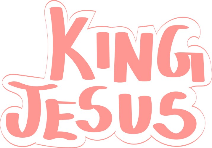 Christian typography design for sticker Royalty Free Vector