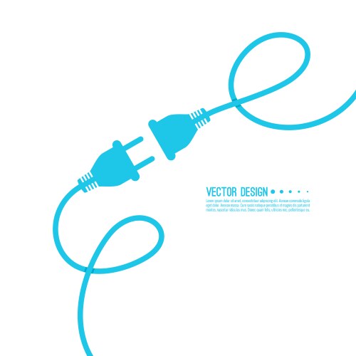 Modern electric extension cord with plug Vector Image