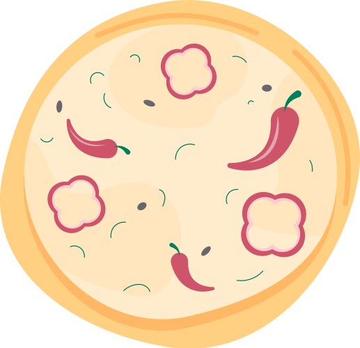 Gourmet pizza icon cartoon style Royalty Free Vector Image