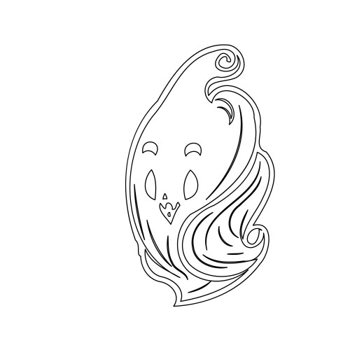 Ghost halloween scary outline sketch Royalty Free Vector