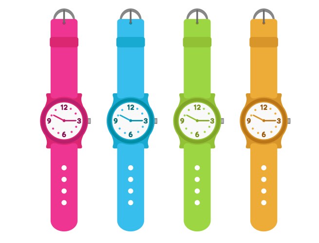 Clock Face Color for Kids Vector Images (over 230)