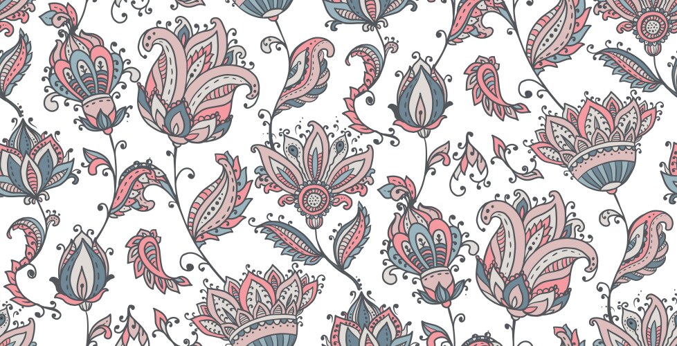 Seamless pattern with henna mehndi floral Vector Image