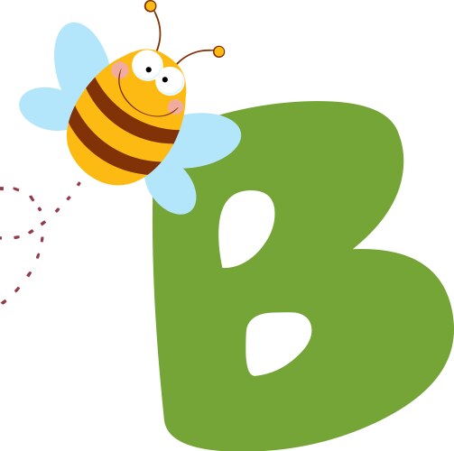 Letter b bee Royalty Free Vector Image - VectorStock