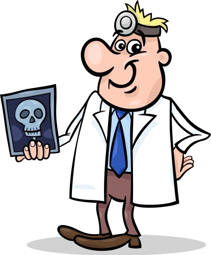 Concerned doctor cartoon Royalty Free Vector Image