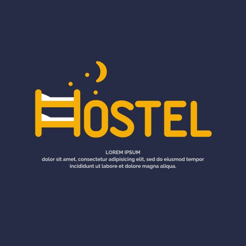 Modern conceptual logo of the hostel Royalty Free Vector