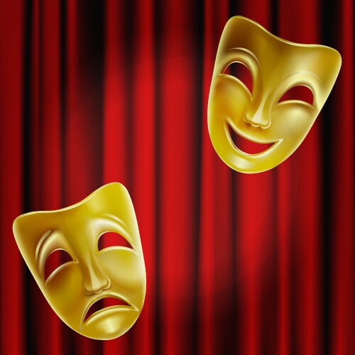 Theatrical masks Royalty Free Vector Image - VectorStock